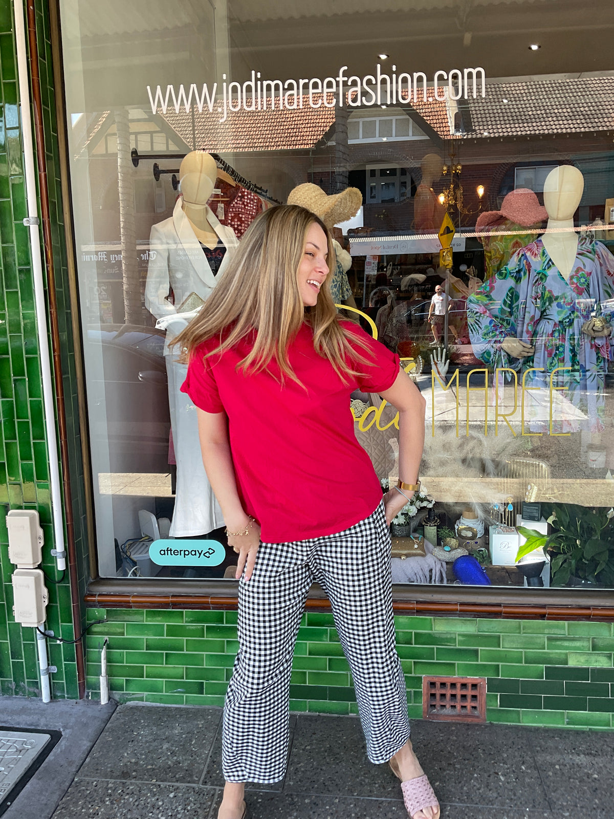 Valia Seaside Top - Cherry - VC060 – Jodi Maree Fashion